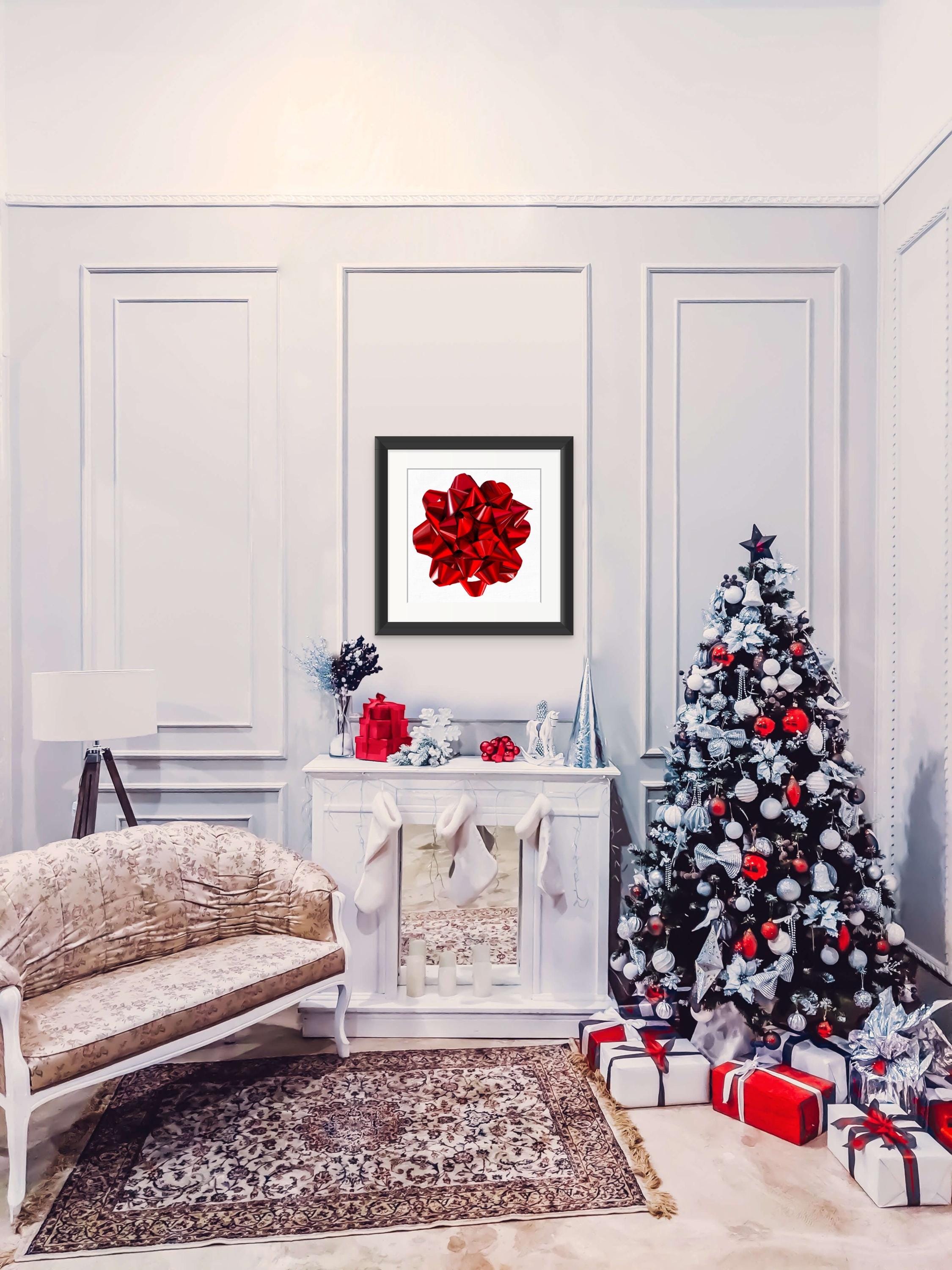 Red Bow Painting- Digital Download, Wall Art, Art Print, Print at Home ...