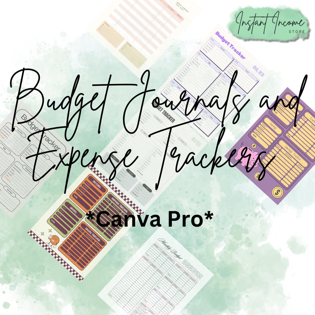Budget Journal & Expense Tracker Pack Resell-ready Canva Pro Templates ...