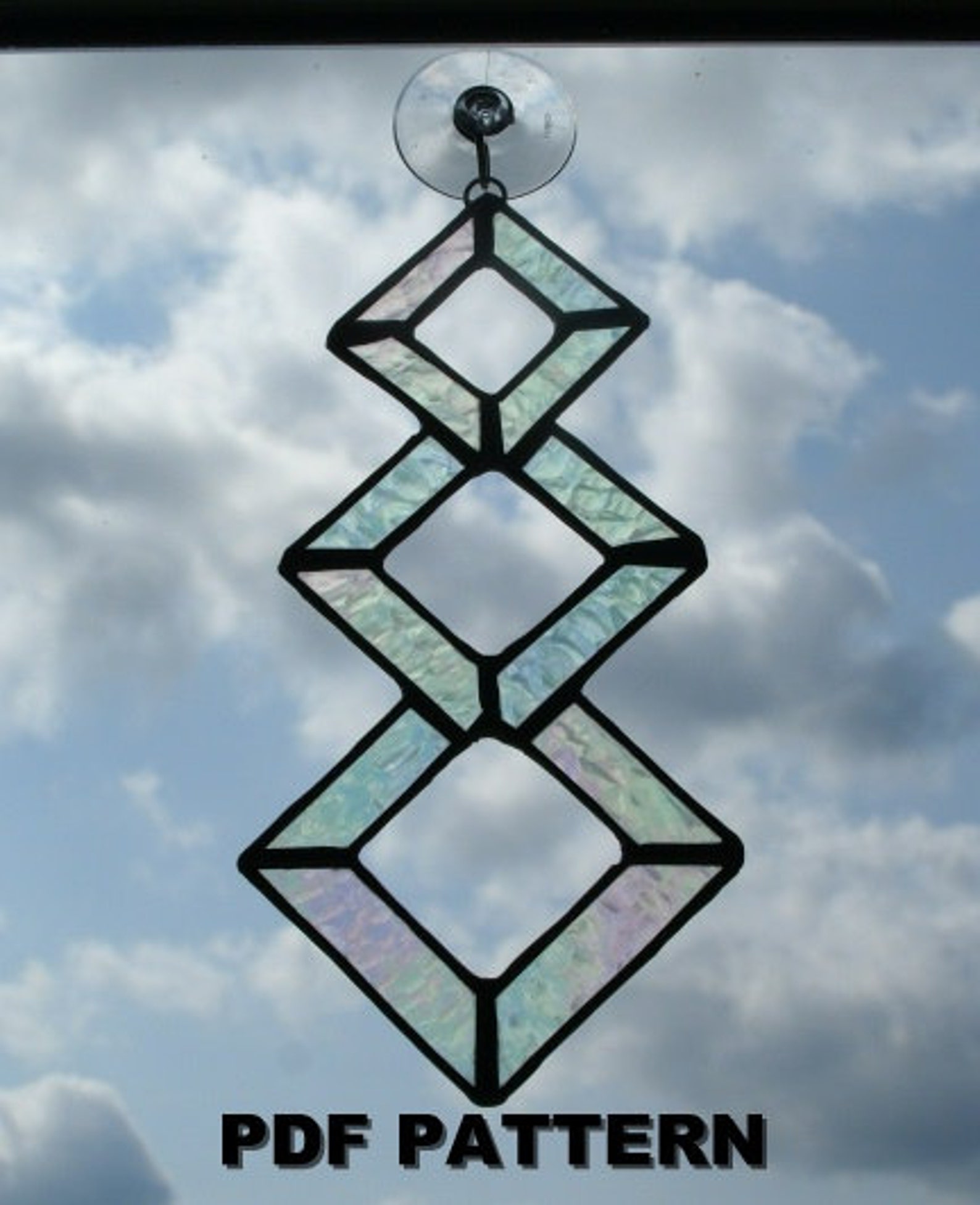 Geometric Stained Glass PATTERN, PDF, "diamond Tier" - Etsy