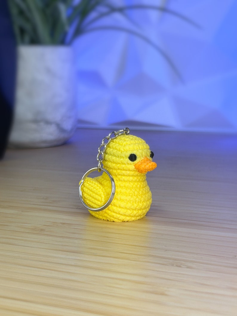 Crochet Rubber Duck Amigurumi Keychain Figurine | 3D Print - Etsy