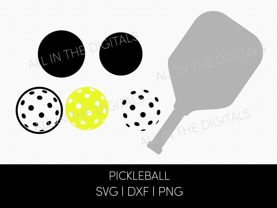 Pickleball & Paddle SVG Files, Pickleball Cut Files, Pickleball Vector ...