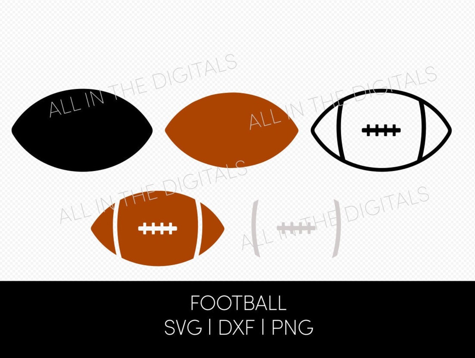 Football SVG Files, Football Cut Files, Football Vector Files, Football ...