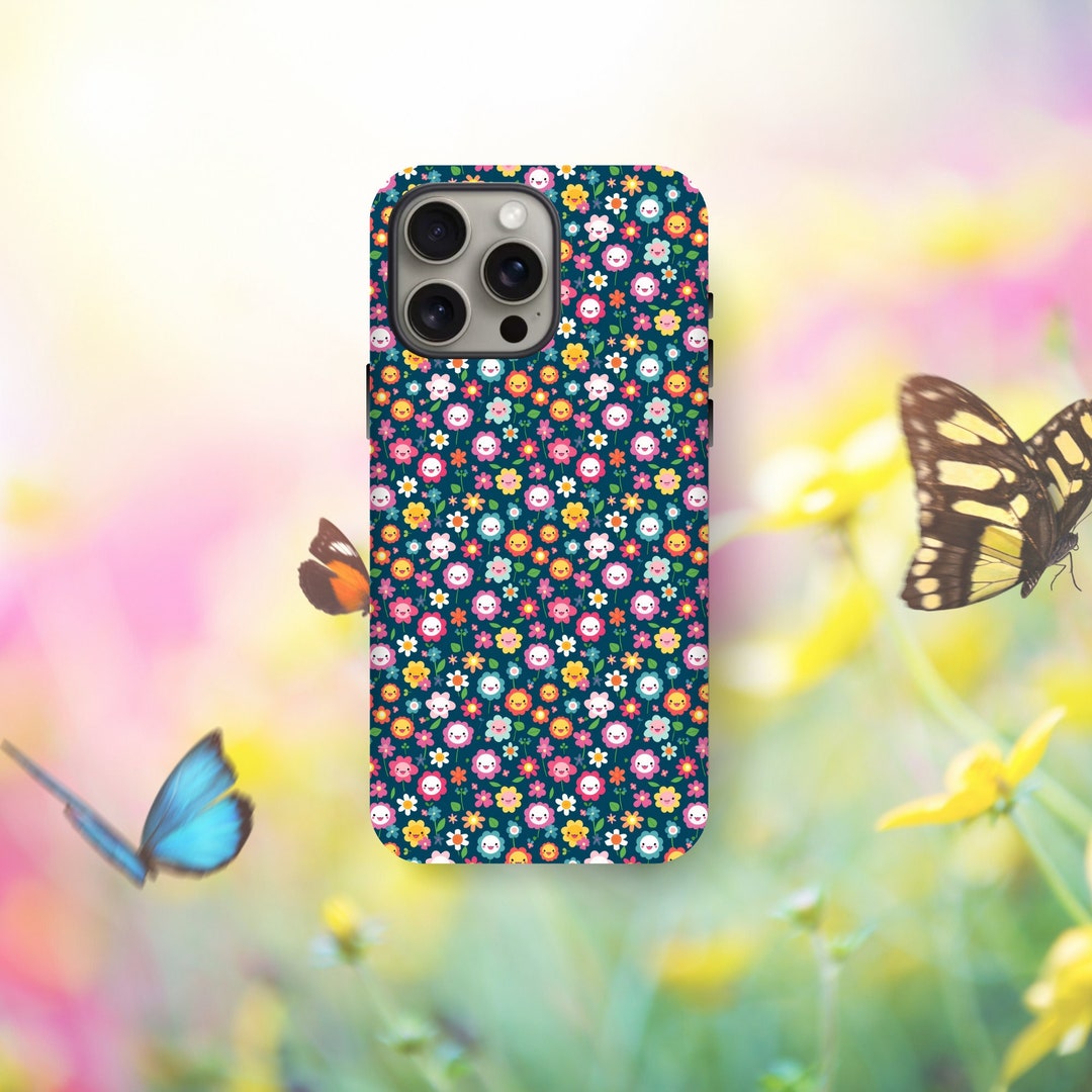 Kawaii iPhone Case, Cute Phone Case, Floral Pattern iPhone Case ...