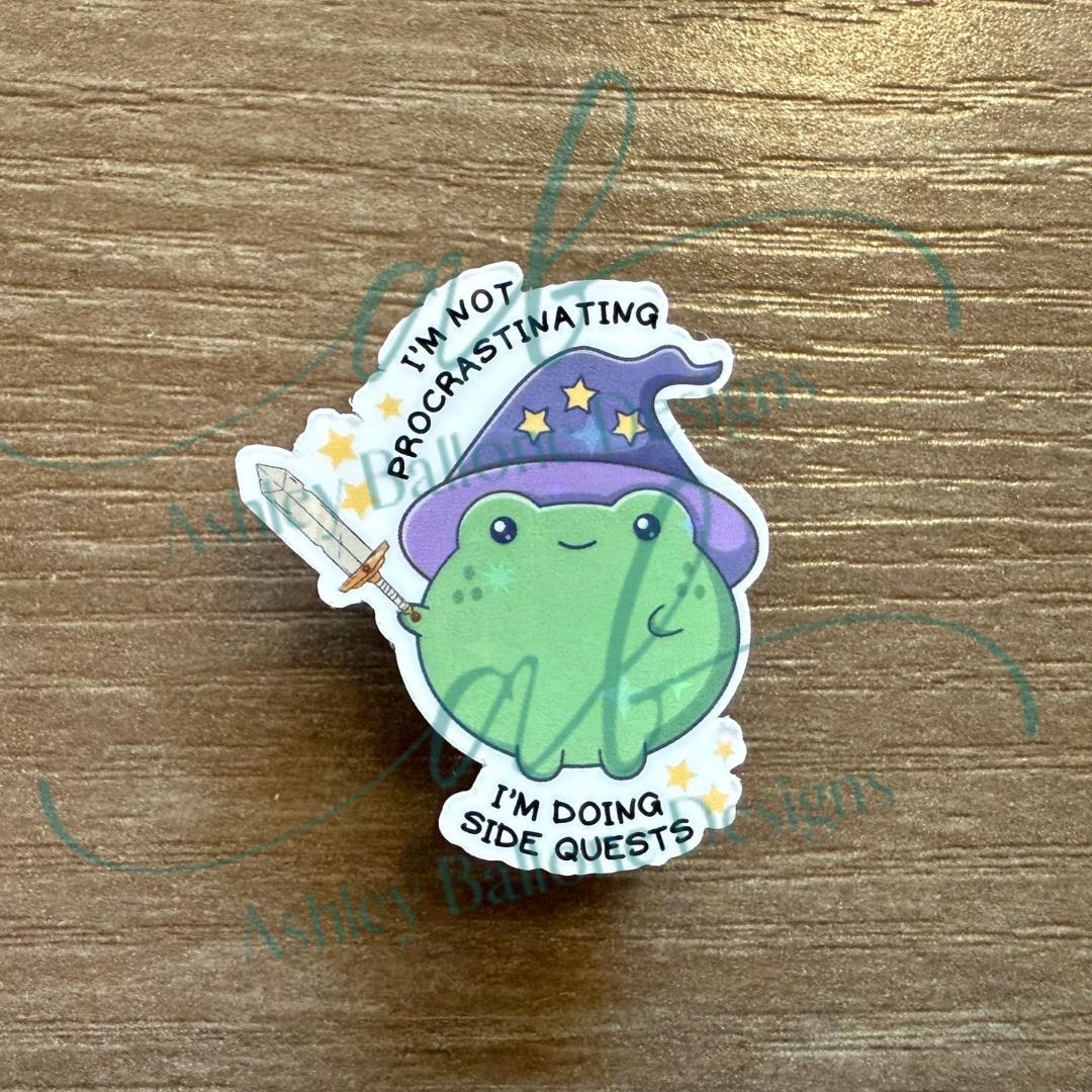 Holographic Side Quests Frog Sticker: Vinyl Sticker for Laptop, Tumbler ...