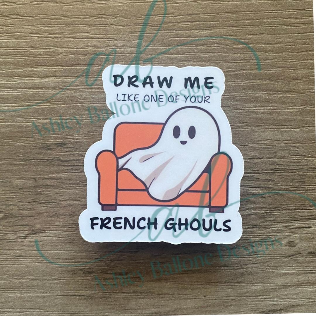 French Ghouls Ghost Sticker || 1" 2" 3" Inch Waterproof Vinyl Decal ...