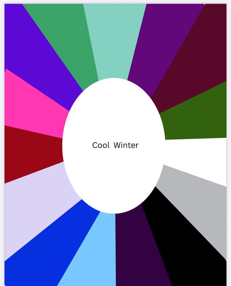Cool Winter Color Season Face Frame - Etsy