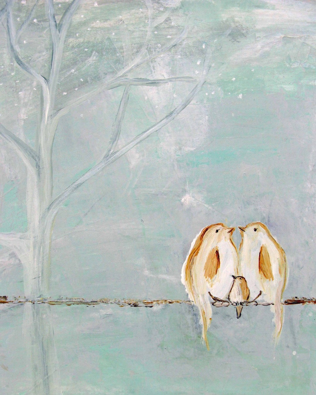 The Wishing Tree ~ Birds on a Wire Print - Gift for Baby Shower - Gift ...