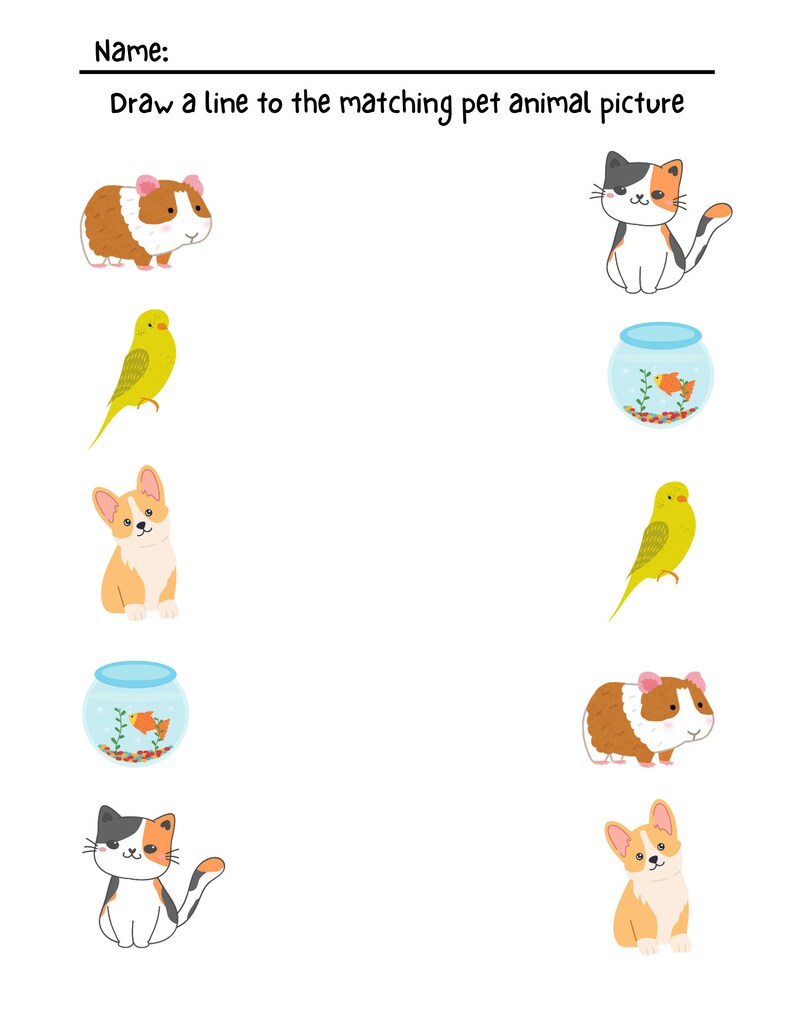 Animal Matching Game: Printable Learning Activity for Preschool ...
