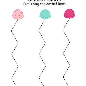 Scissor Skills Worksheet, Cutting Practice, Scissor Skills Printable ...