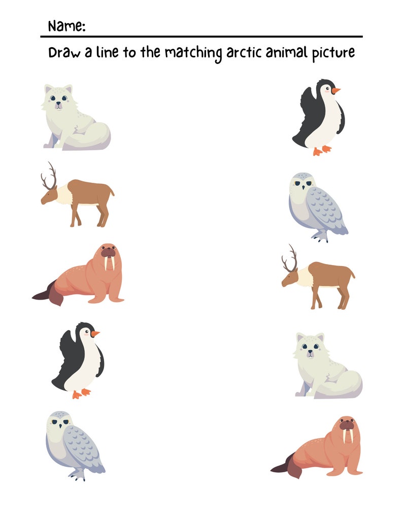Animal Matching Game: Printable Learning Activity for Preschool ...