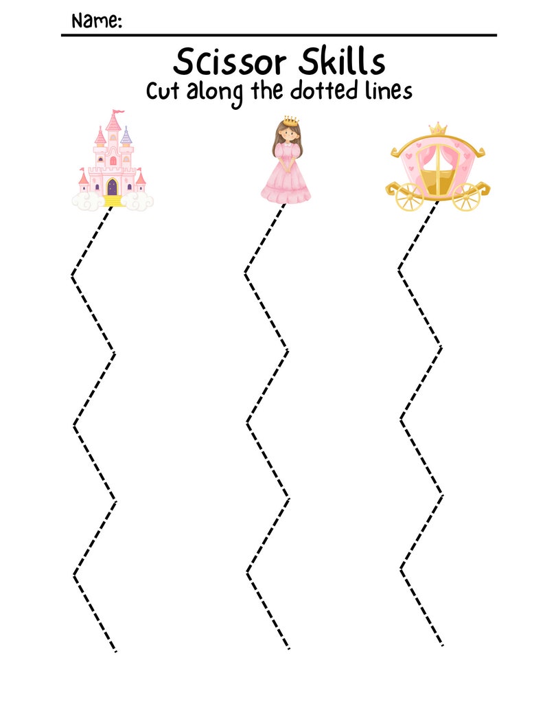Scissor Skills Worksheet, Cutting Practice, Scissor Skills Printable ...