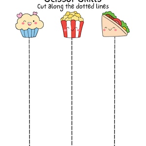 Scissor Skills Worksheet, Cutting Practice, Scissor Skills Printable ...