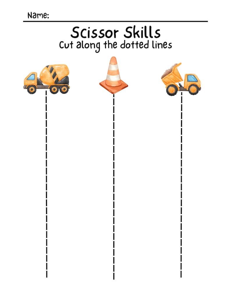 Scissor Skills Worksheet, Cutting Practice, Scissor Skills Printable ...