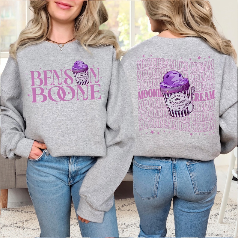Benson Boone Moonbeam Ice Cream Sweatshirt, Vintage Tour Hoodie ...