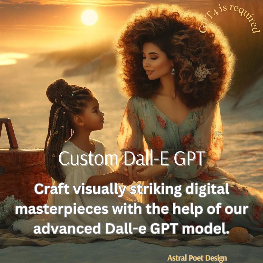 Custom GPT Hispanic Mother Illustrator | Hispanic Mom Sunset Beach ...