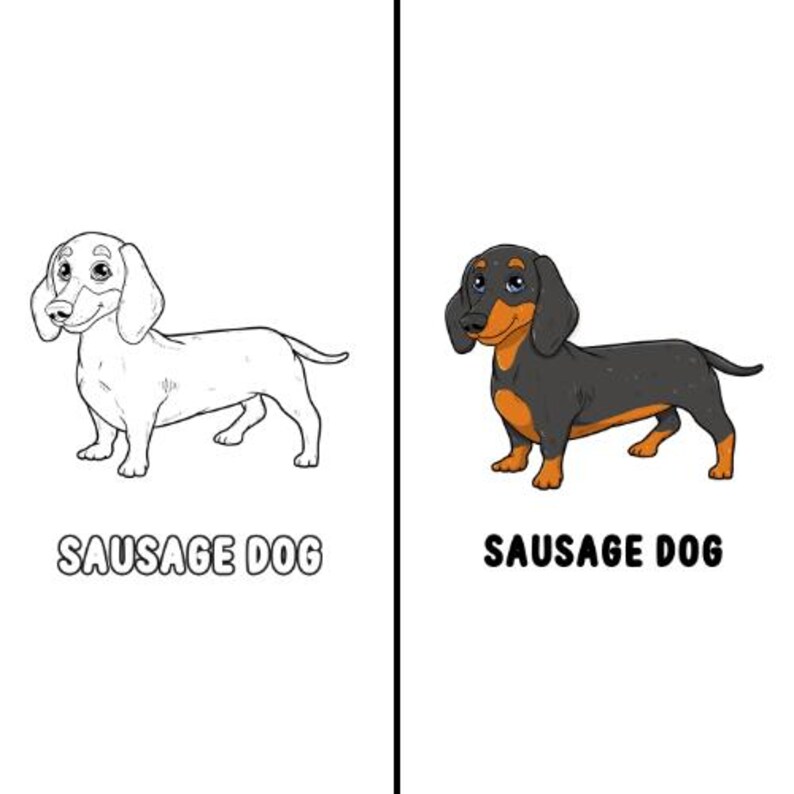 Dachshund Coloring Page for Kids: Fun Dog Activity (digital Download ...