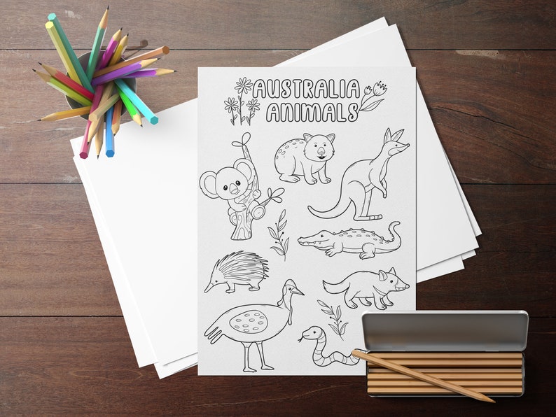 Digital Download | AUSTRALIAN ANIMALS | Aussie Animals | Coloring Book ...
