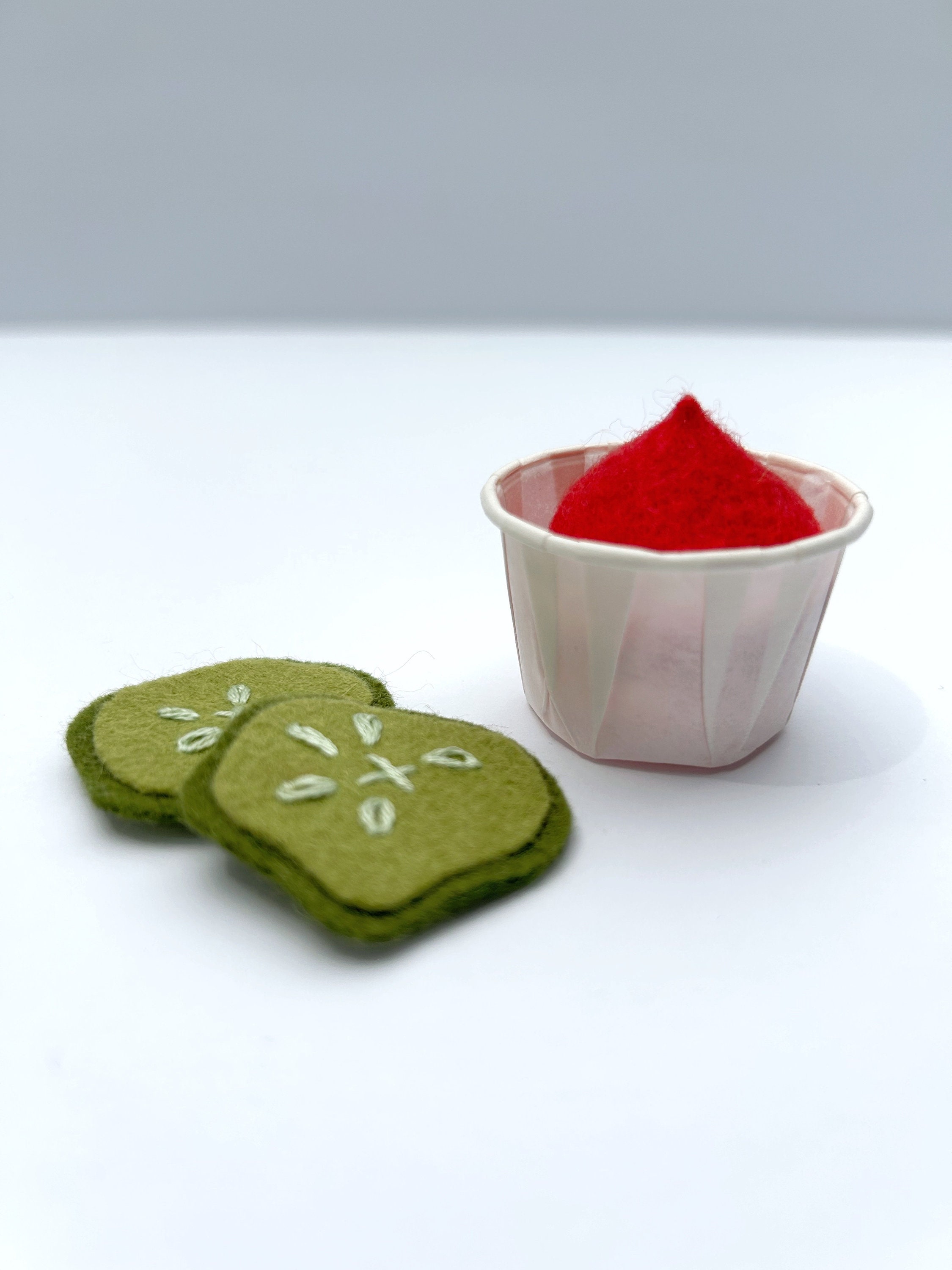 Felt Hot Dog Set, Curly Fries, Pickles and Ketchup, Felt Picnic Set ...