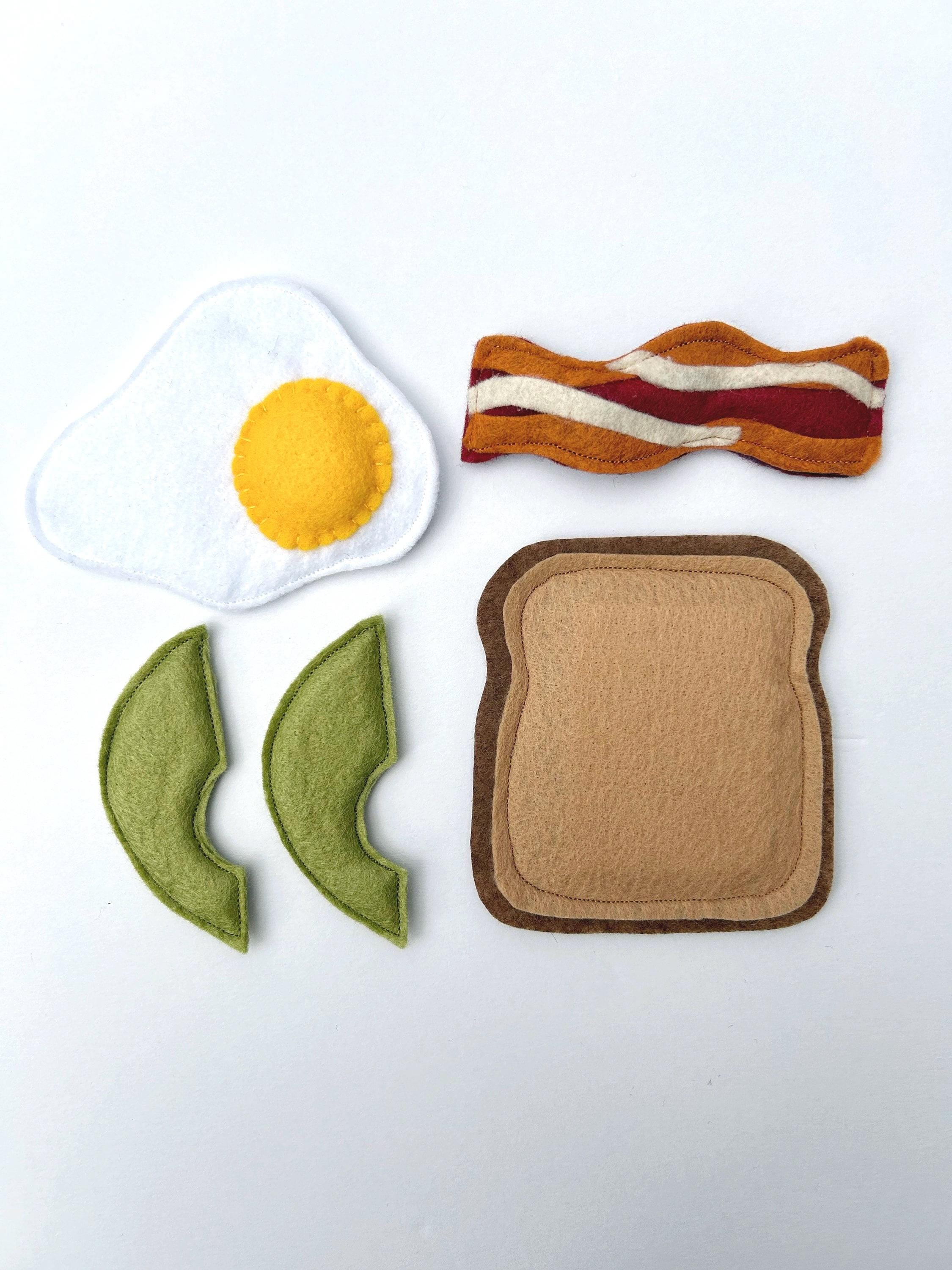 Felt Breakfast Set, Avocado Toast, Bacon and Egg, Brekkie, Felt Play ...