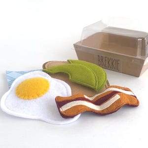 Felt Breakfast Set, Avocado Toast, Bacon and Egg, Brekkie, Felt Play ...