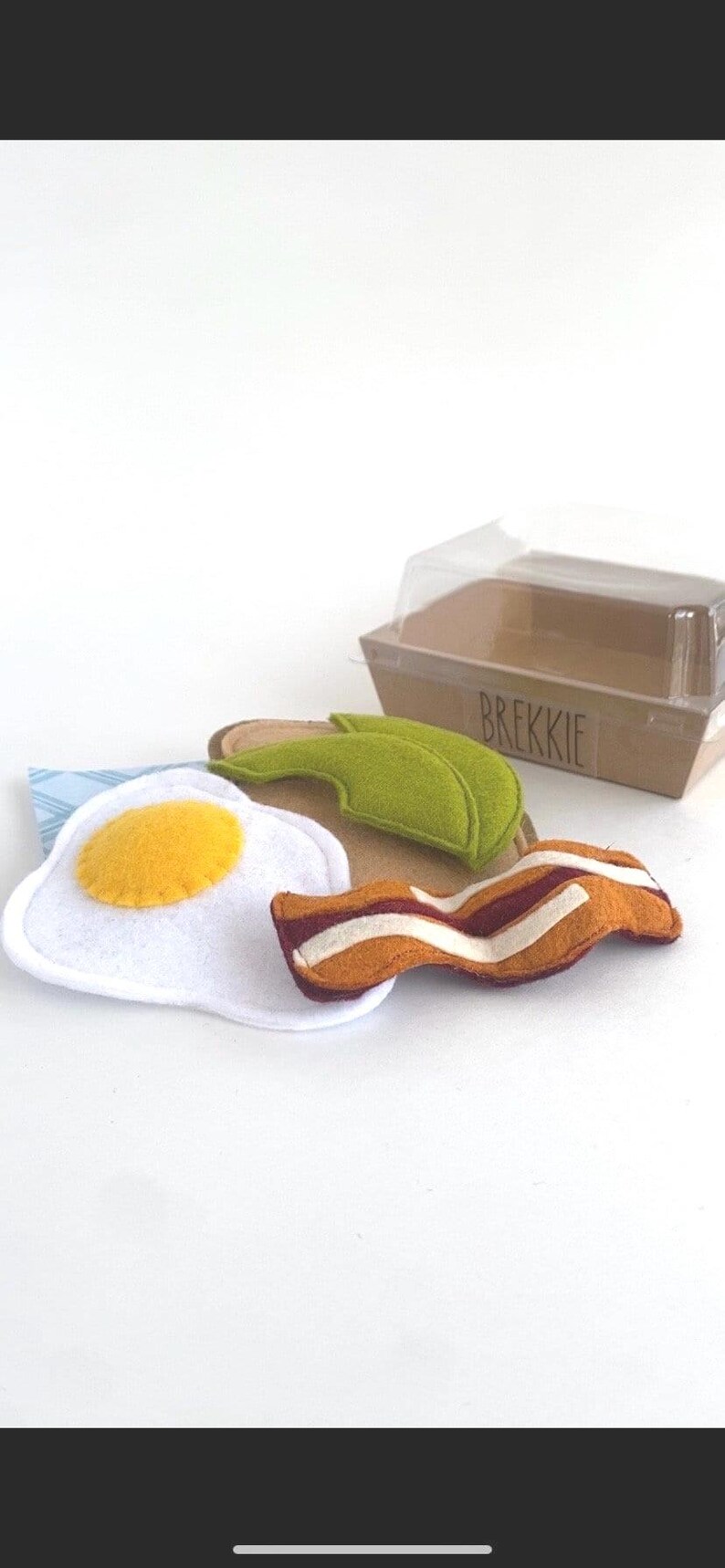 Felt Play Food Breakfast Set: Avocado Toast, Bacon & Egg - Etsy