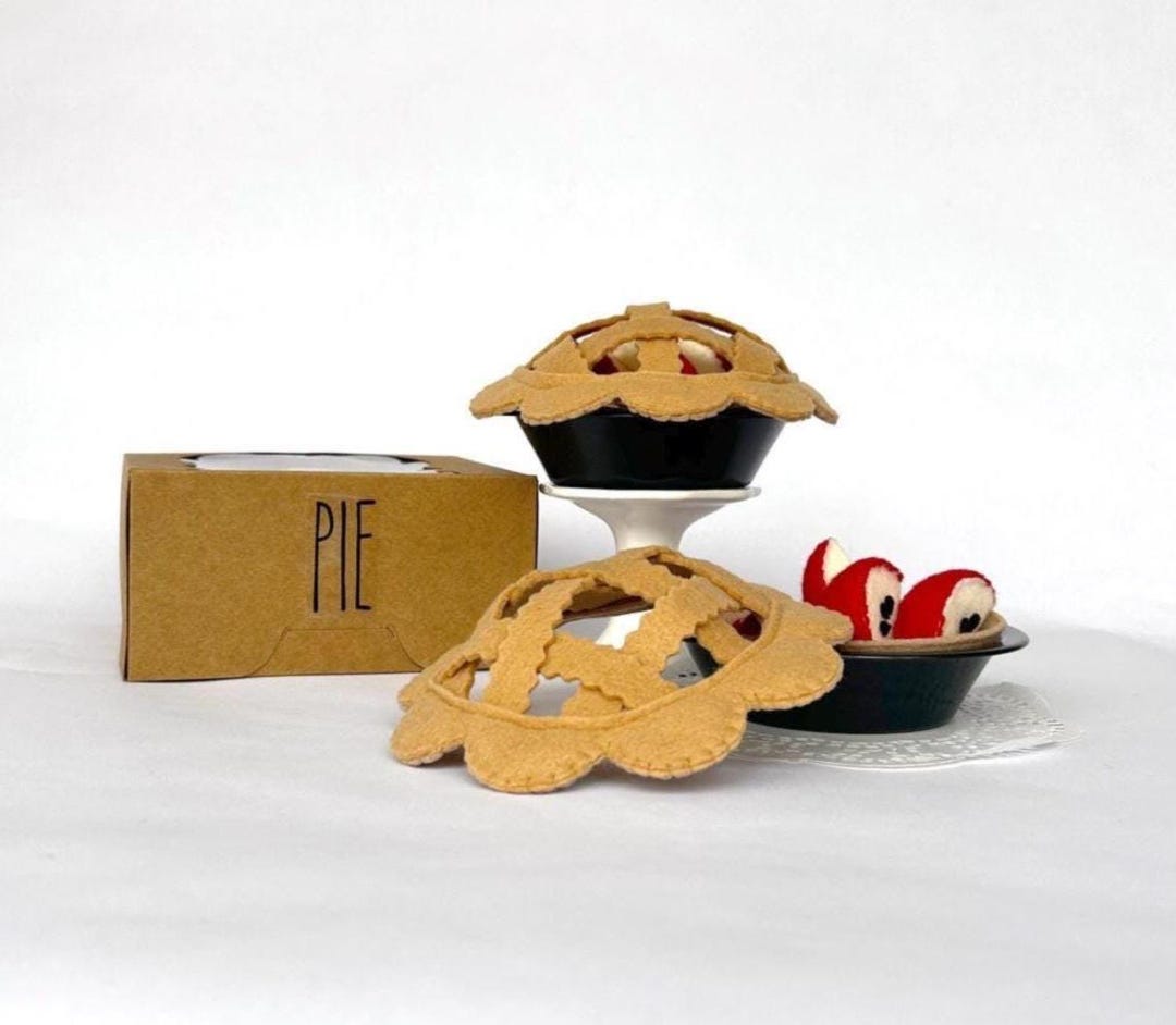 Felt Apple Pie Play Food Set: Toy Kitchen Pretend Play - Etsy