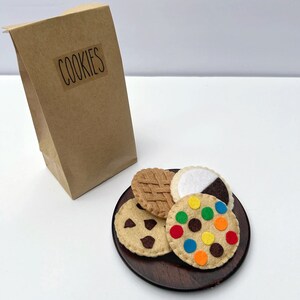 Felt Cookie Set, 4 Different Cookies, Felt Play Food, Play Food Set ...