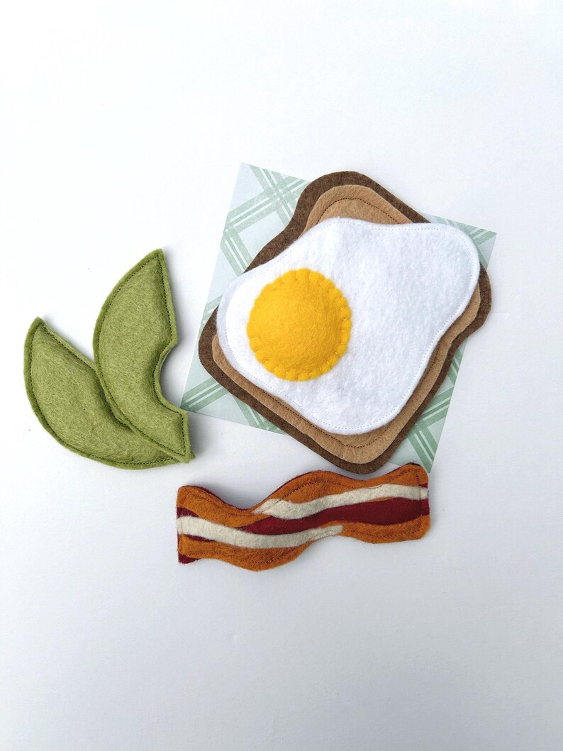 Felt Breakfast Set, Avocado Toast, Bacon and Egg, Brekkie, Felt Play ...