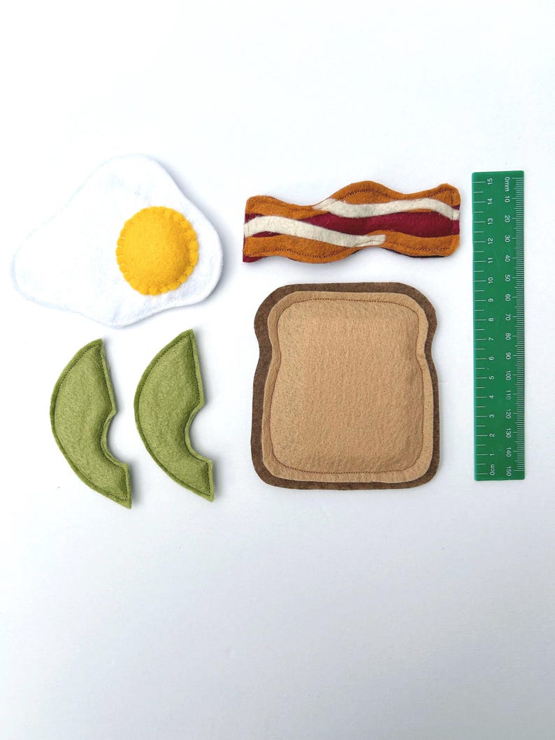 Felt Breakfast Set, Avocado Toast, Bacon and Egg, Brekkie, Felt Play ...