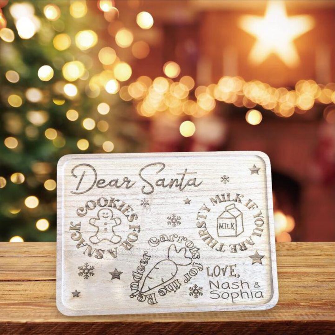 Personalized Santa Cookie Board | Santa Treat Tray | Christmas Eve ...