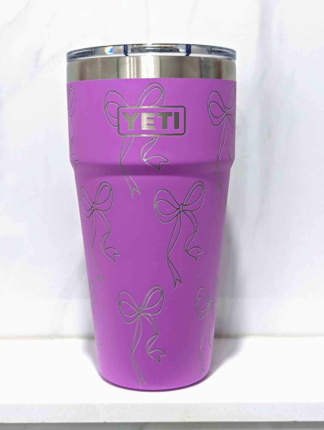 30oz Stackable Yeti | Coquette Bow Engraved | Bow Design Coffee Cup ...