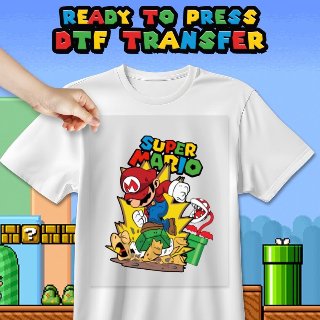 Super Mario DTF Transfer,super Mario Character DTF Transfer,super Mario ...