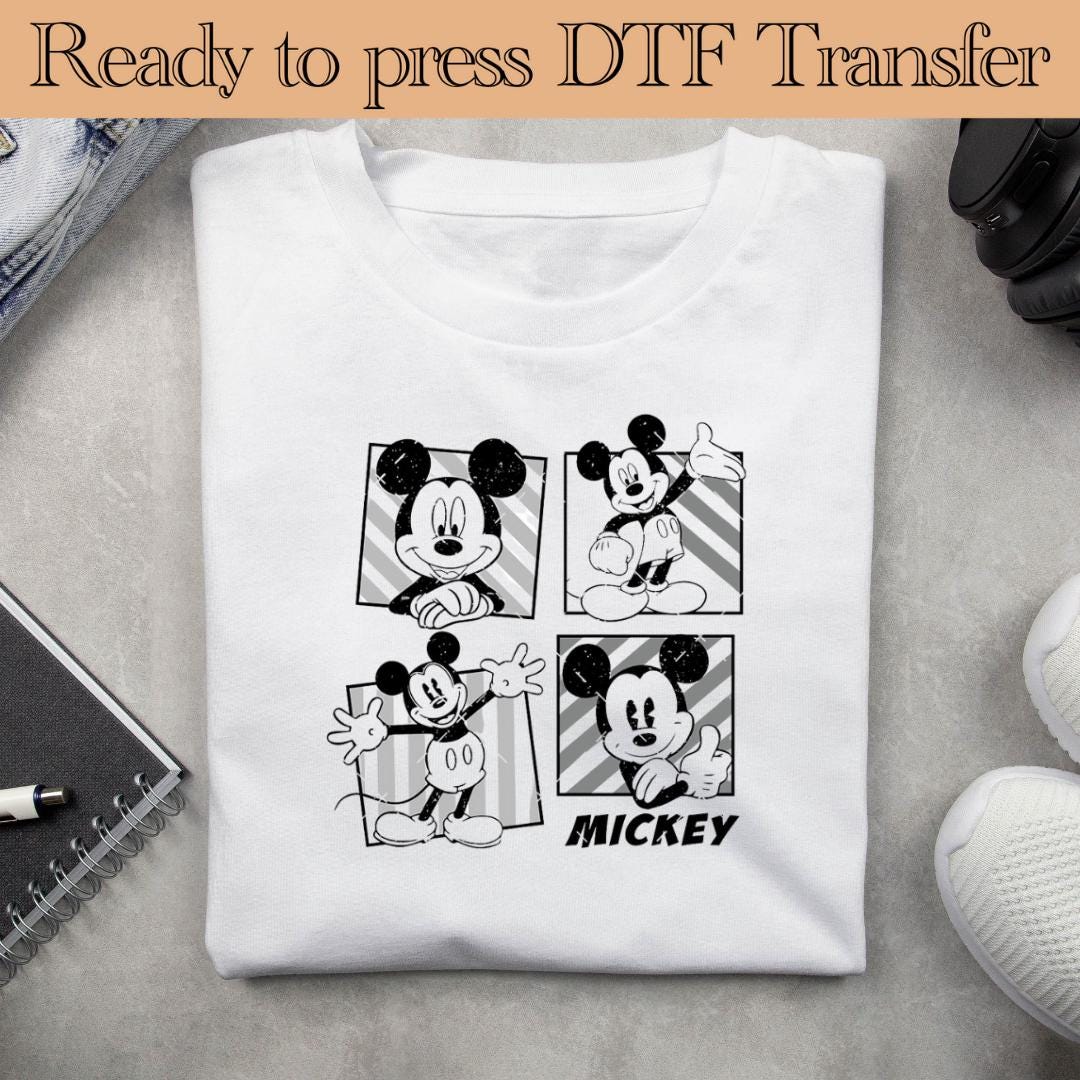 Mickey Mouse DTF Transfer, Disney World Vintage Mickey DTF, Classic ...