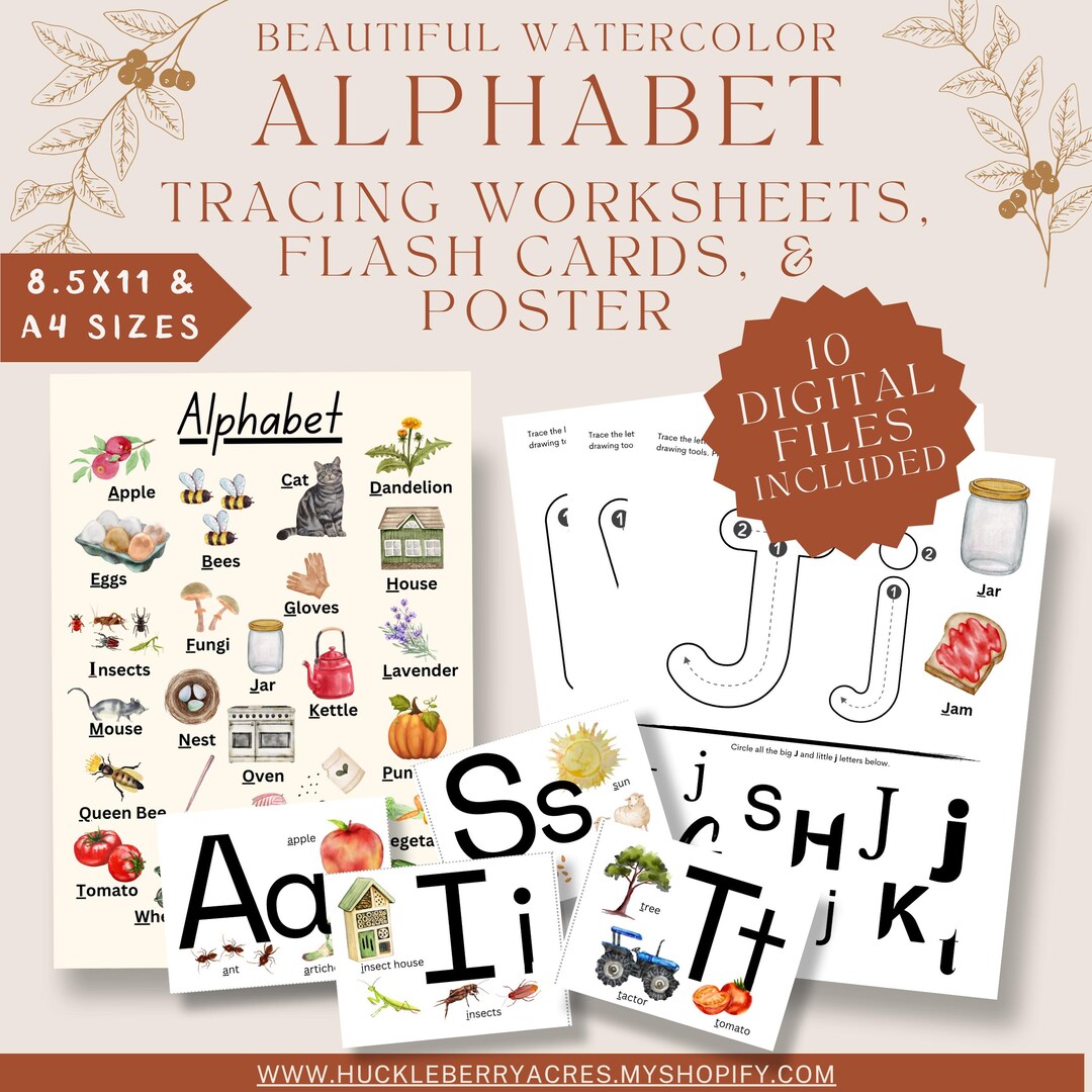 Alphabet Letter Tracing Pre-k to Kindergarten Worksheets, Flashcards ...