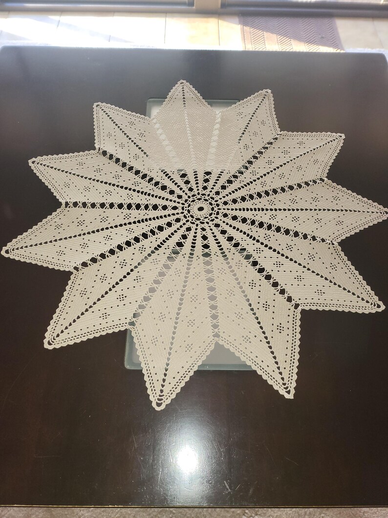 Vintage Cotton Crochet Large Doily Handmade Star Shape - Etsy