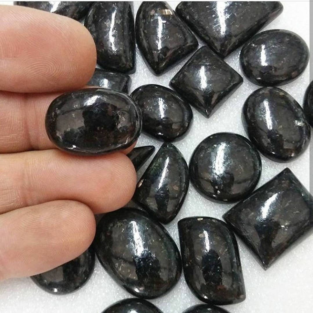Indian Nuummite | Cabochons | 50 Grams | Random Assorted - Etsy
