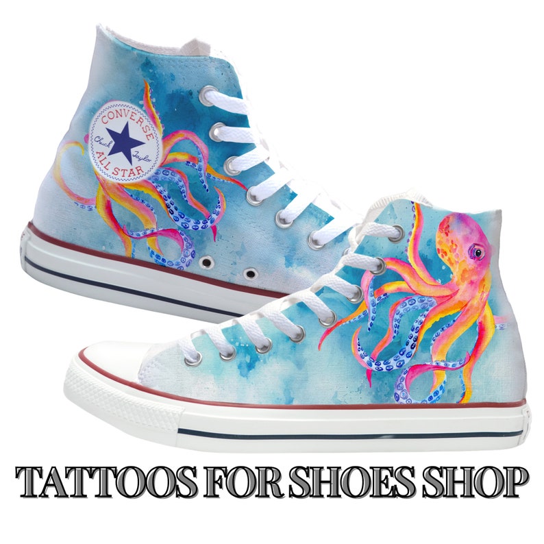 Colorful Octopus Converse High Top Shoes - Etsy
