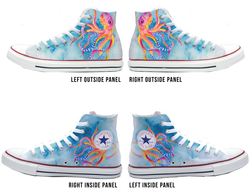 Colorful Octopus Converse High Top Shoes - Etsy