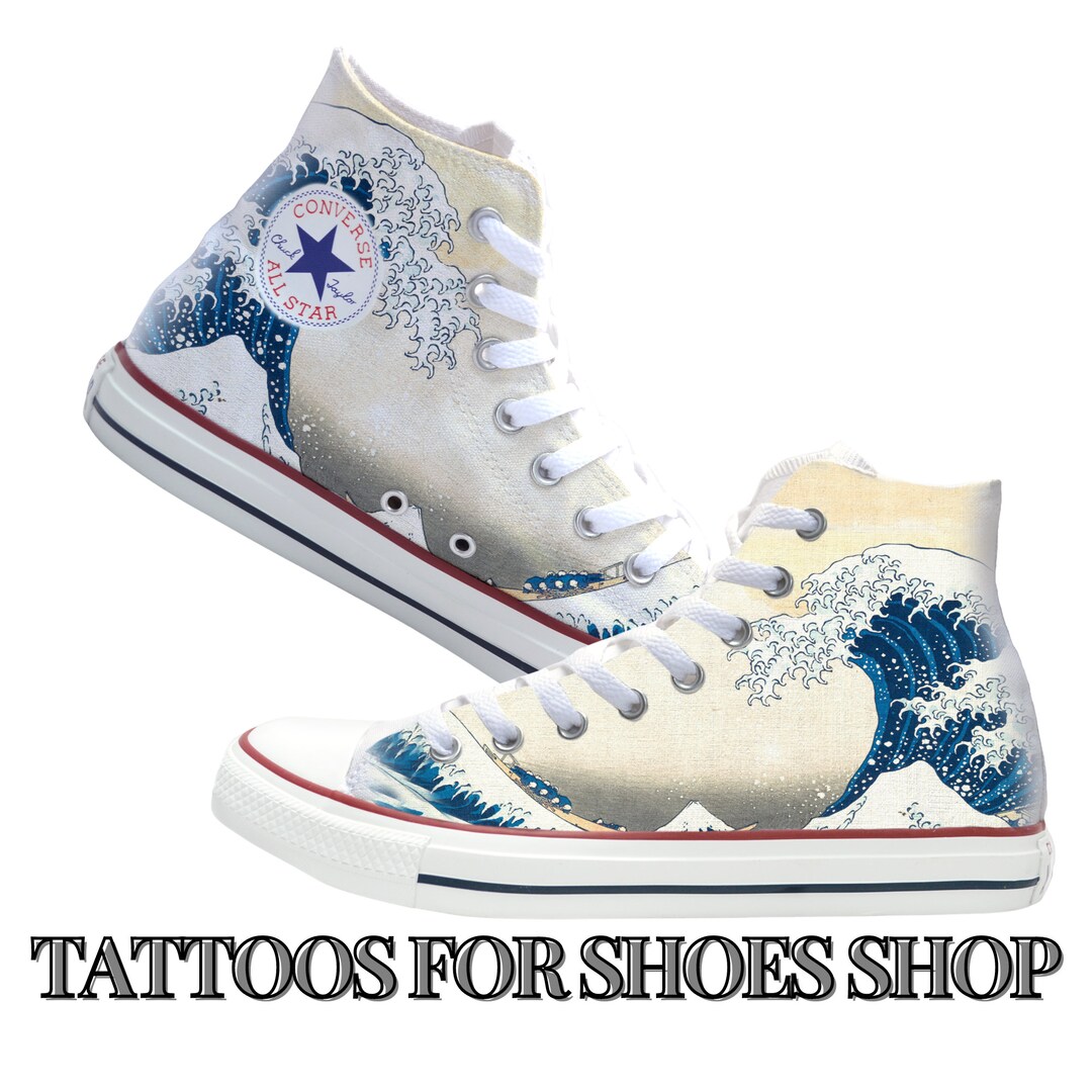 The Great Wave off Kanagawa Converse High Top Shoes - Etsy