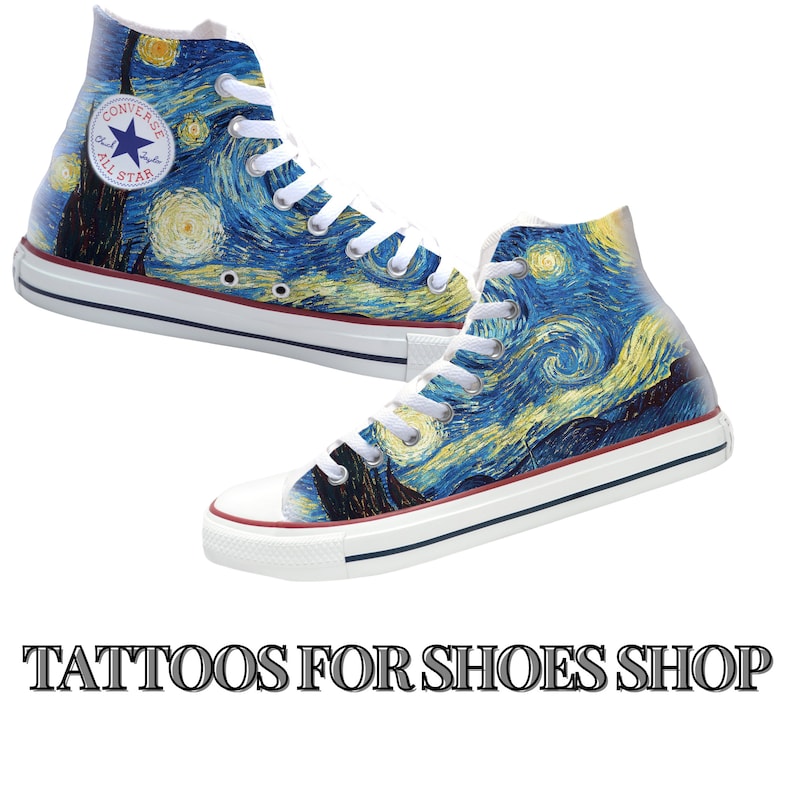Van Gogh Starry Night Custom Converse High Top Shoes - Etsy