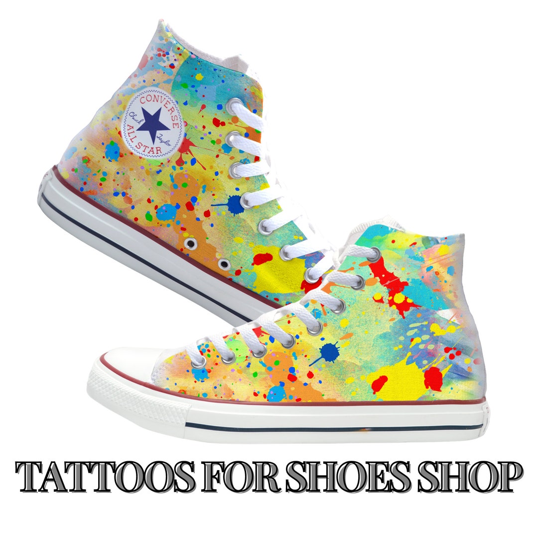 Paint Splatter Custom Converse High Top Shoes - Etsy