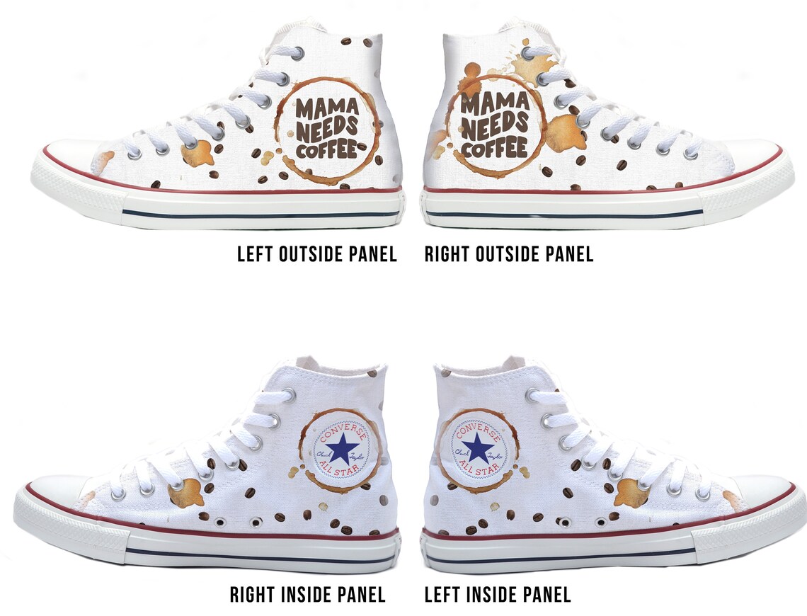 Mama Needs Coffee Custom Converse High Top Shoes - Etsy
