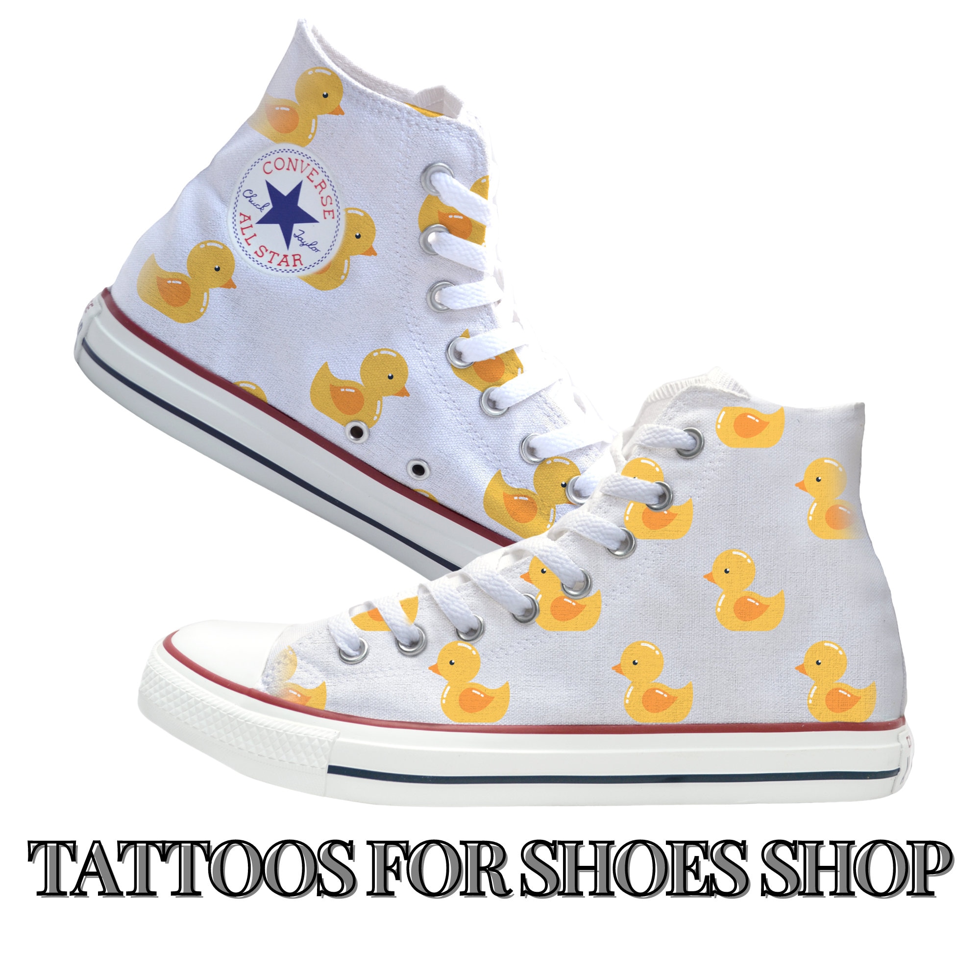 Off Road Duck Chucks Custom Converse High Top Shoes - Etsy
