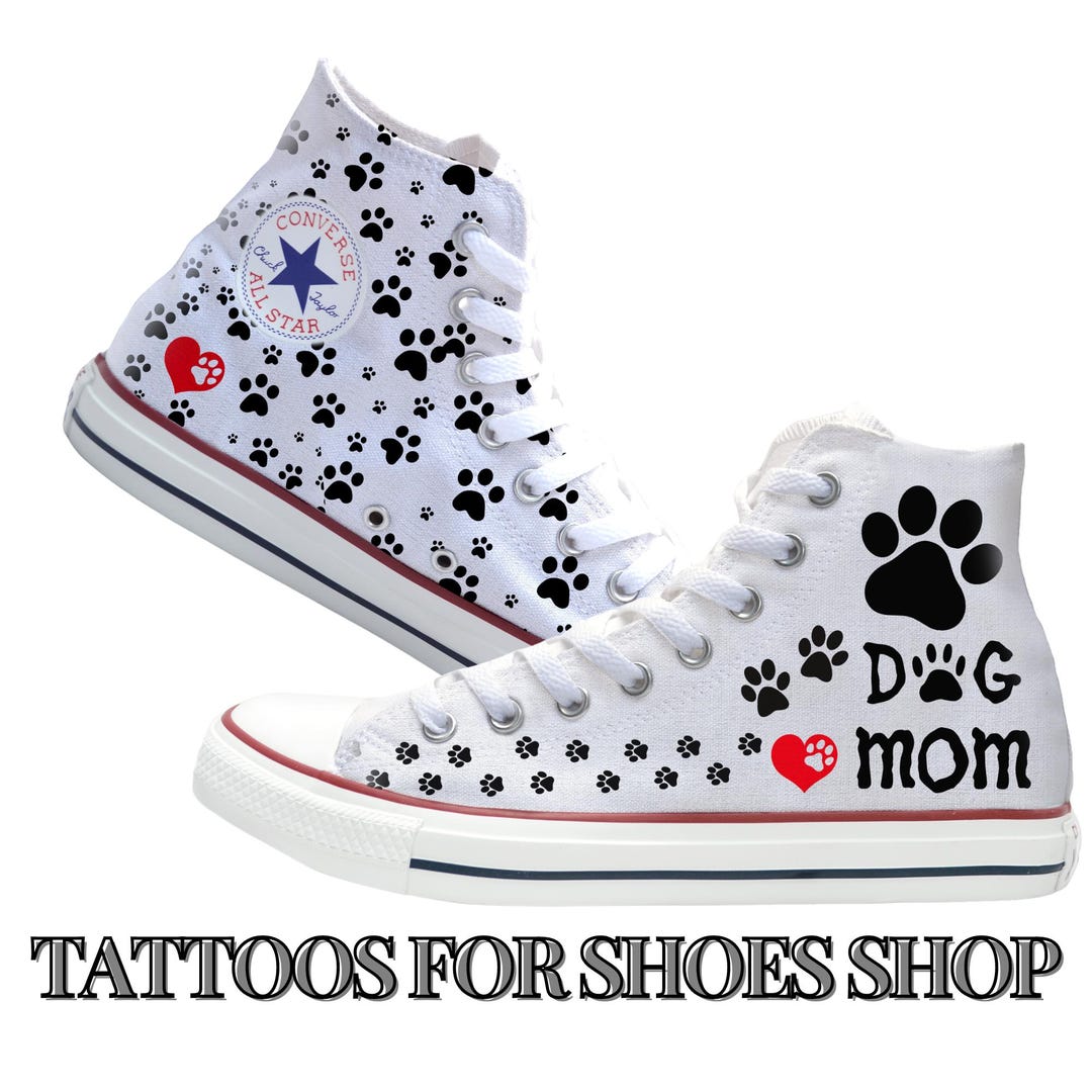 Dog Mom Custom Converse High Top Shoes - Etsy