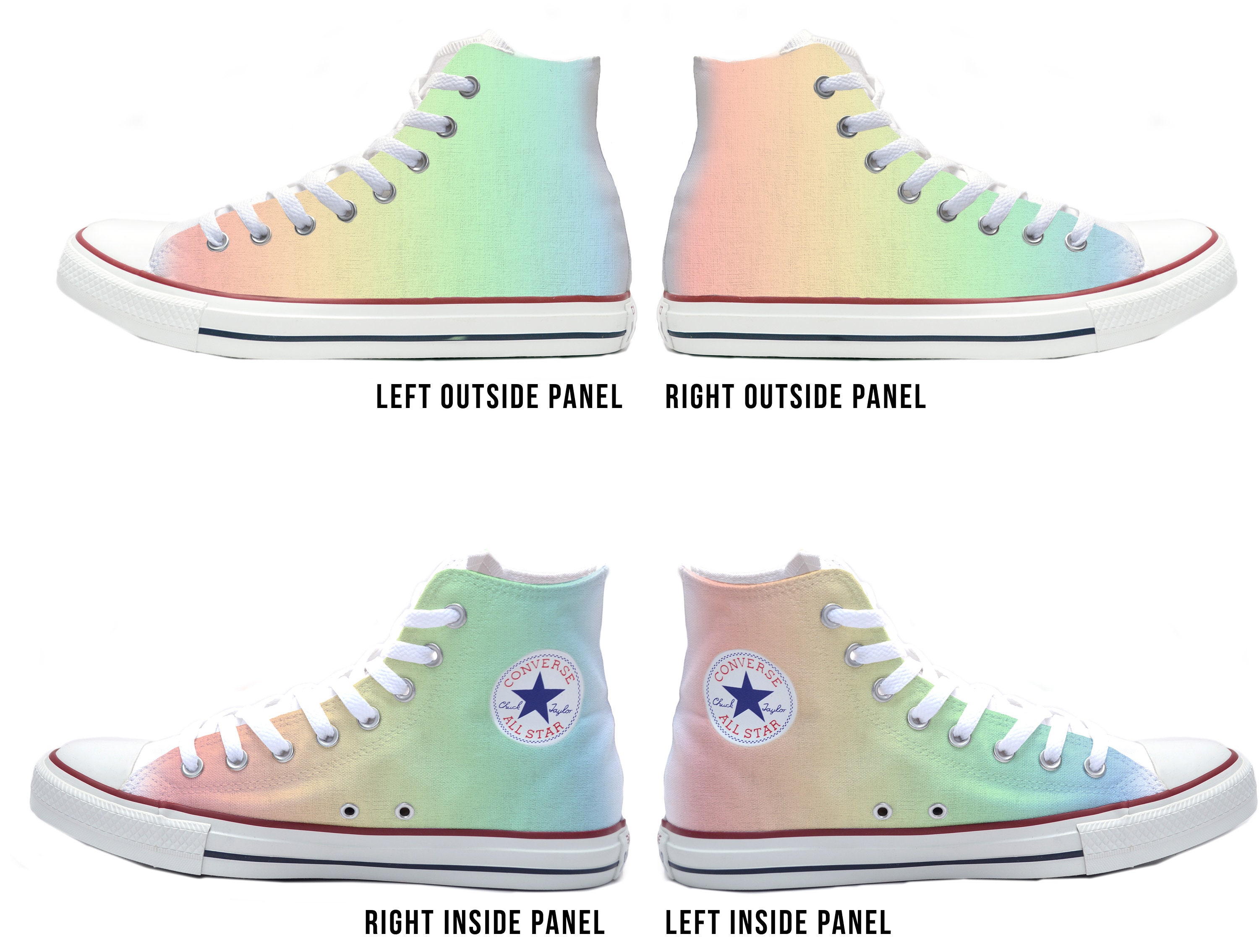 Gradient Pastel Rainbow Custom Converse High Top Shoes - Etsy