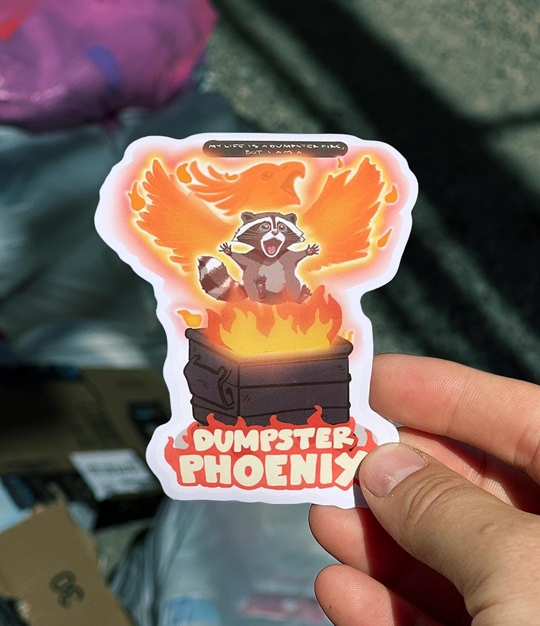Funny Raccoon Sticker: Dumpster Phoenix Vinyl Decal - Etsy