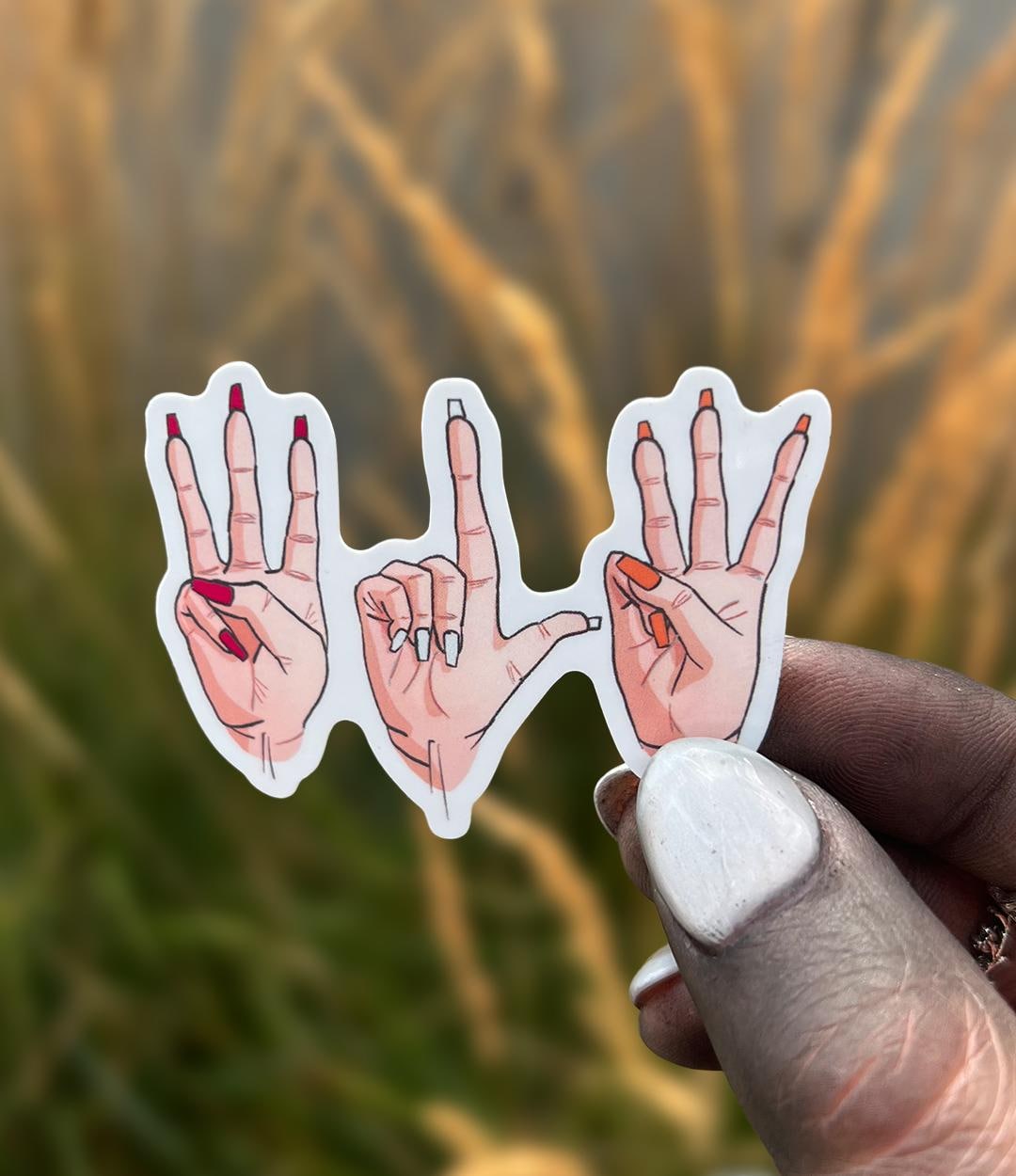 WLW ASL Vinyl Sticker | Women Loving Women | Queer Coded Lesbian Hand ...