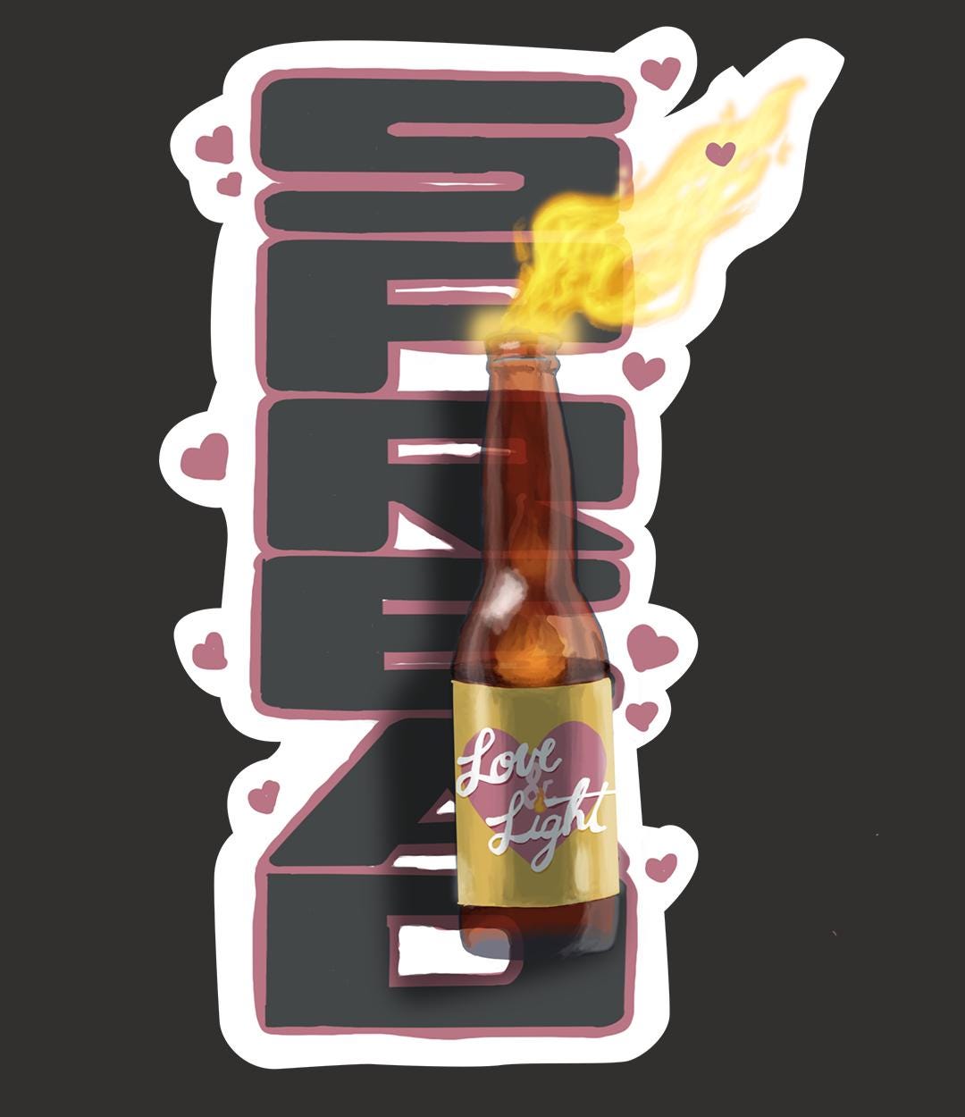 Spread Love & Light Vinyl Sticker | Protest Molotov Cocktail | Anti ...