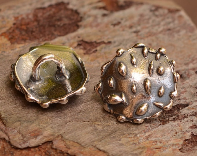 Artisan Dotted Button Sterling Silver Rustic Buttons B-472 - Etsy