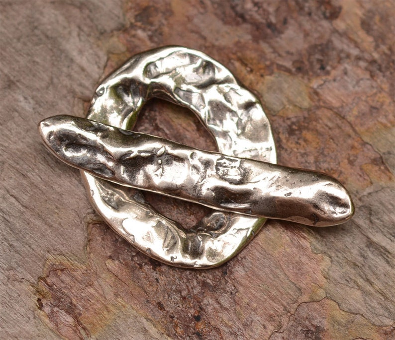 Rustic Oval Toggle in Sterling Silver - Etsy